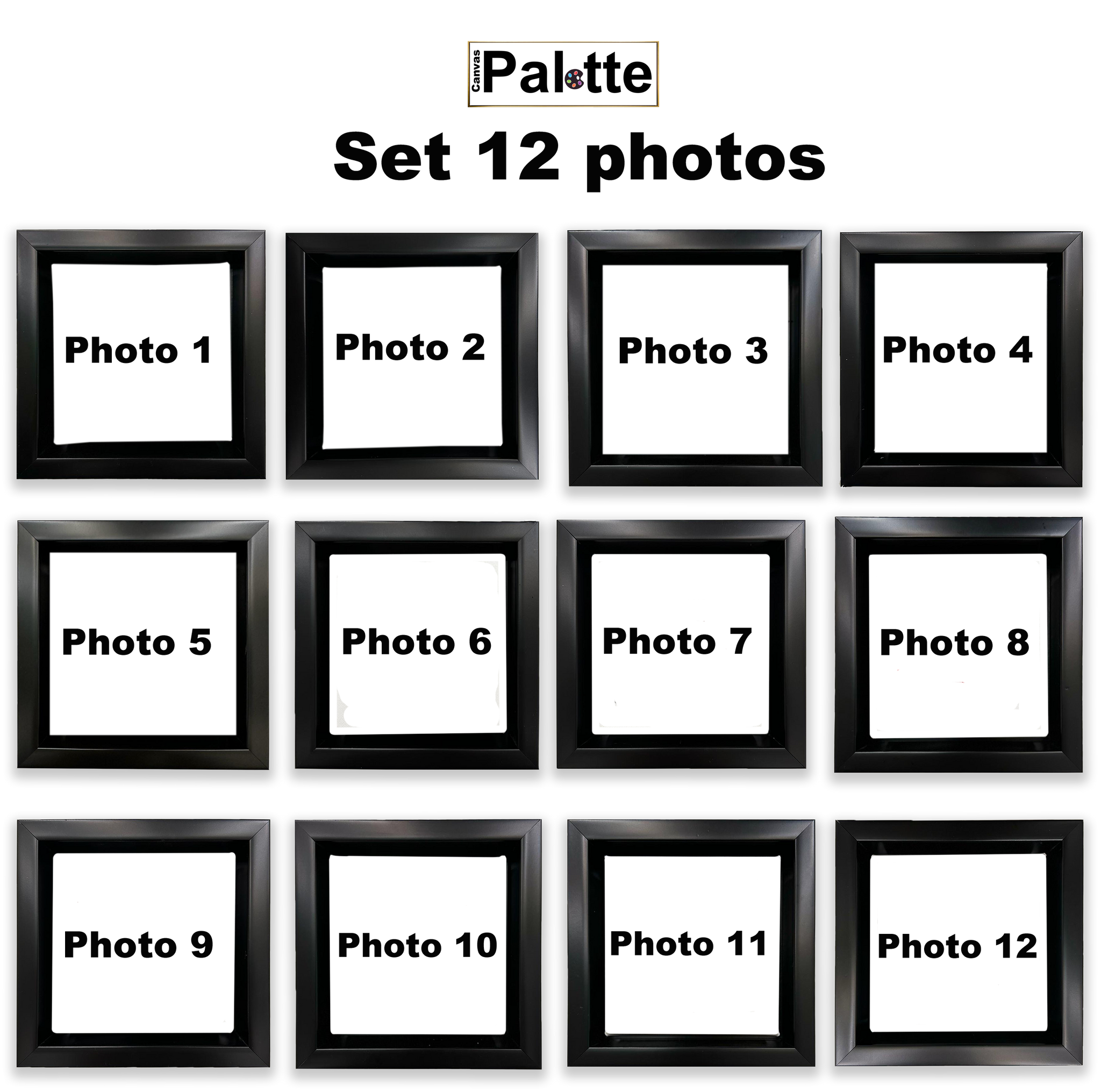 Set of 12 Framed Canvases- Collage and individual pieces