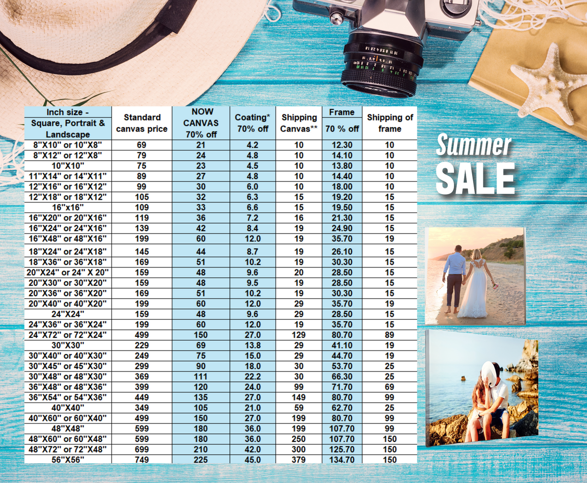 Price List Canvas Palette August 2024